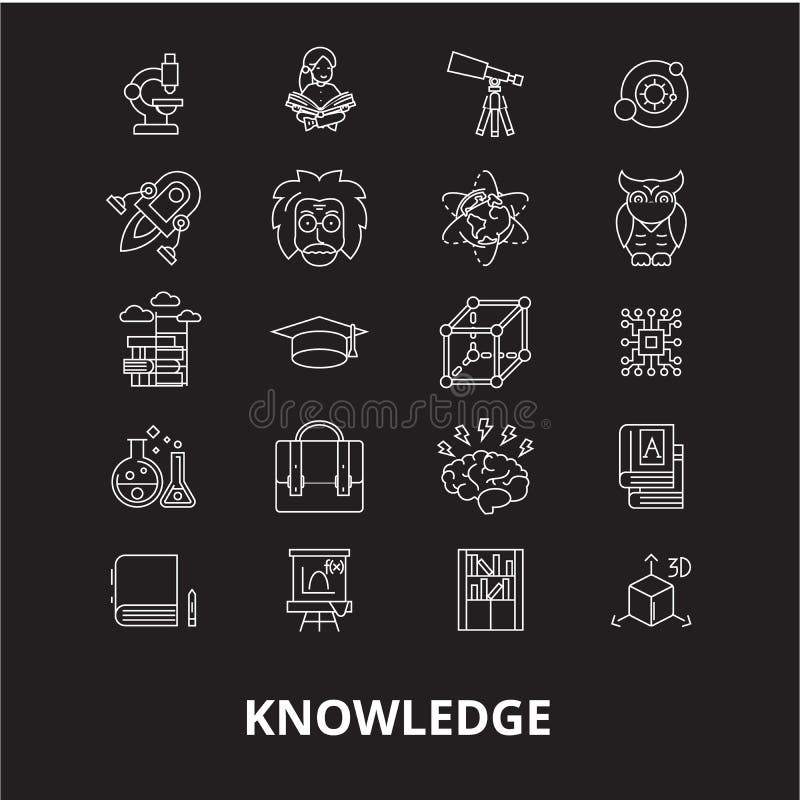 Knowledge Black Icon, Vector Sign on Isolated Background. Knowledge ...