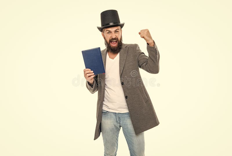 Knowledge of Educated Man. University Teacher. Teacher Presenting Book ...