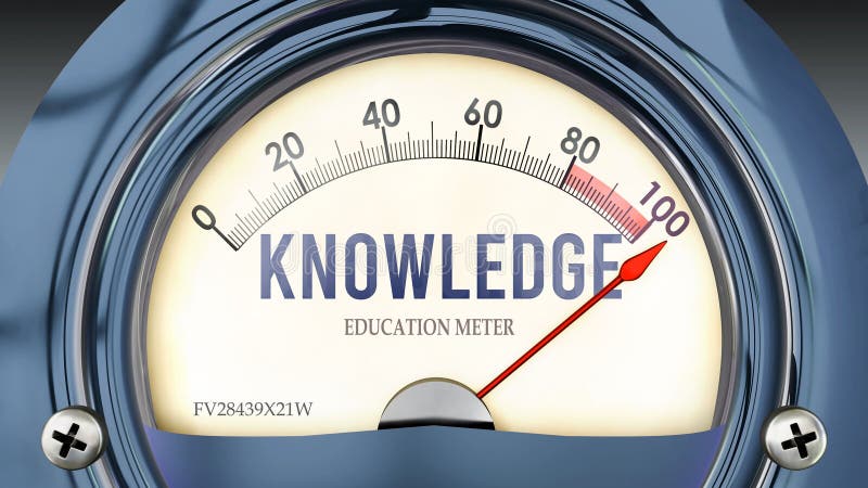 Knowledge and Education Meter that is Hitting a Full Scale, Showing a ...