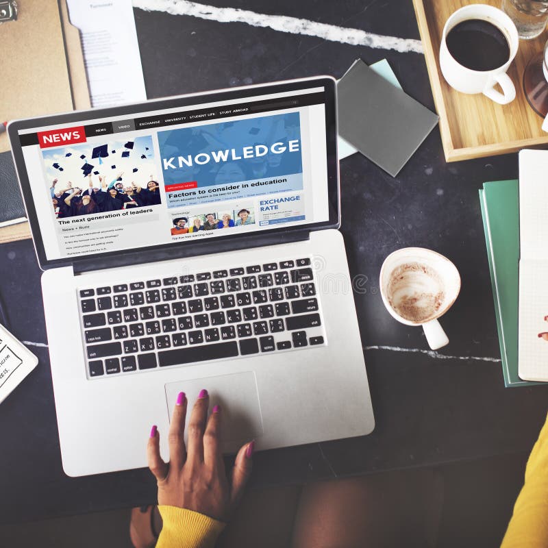 Knowledge Education News Feed Advertise Concept Stock Photo - Image of ...