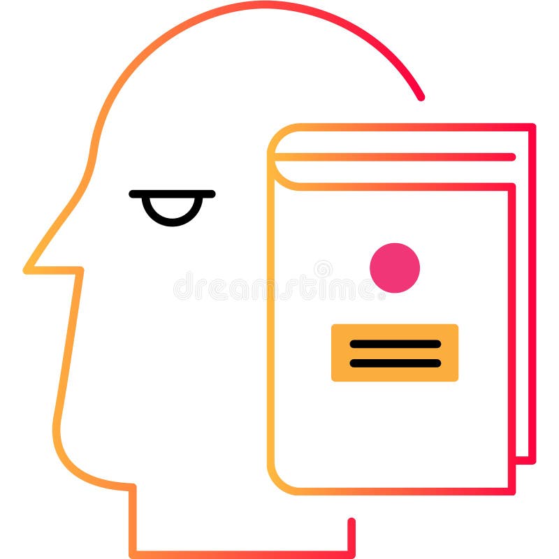 Knowledge Education Outline Icon Vector Head Book Stock Illustration ...