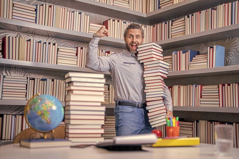 Knowledge and Education. School Library. Teachers Day. Teacher in ...