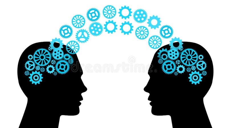 Knowledge Exchange Concept Animation with Light Blue Cogs (Alpha, Loop ...