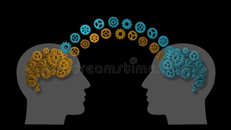 Knowledge Exchange Concept Animation with Blue and Yellow Cogs (Alpha ...