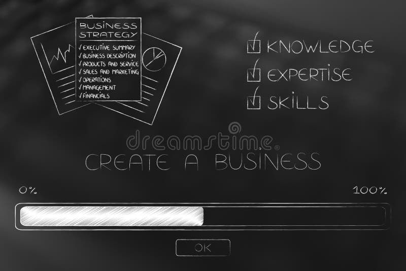 Knowledge Expertise and Skills Progress Bar Loading and Caption Stock ...