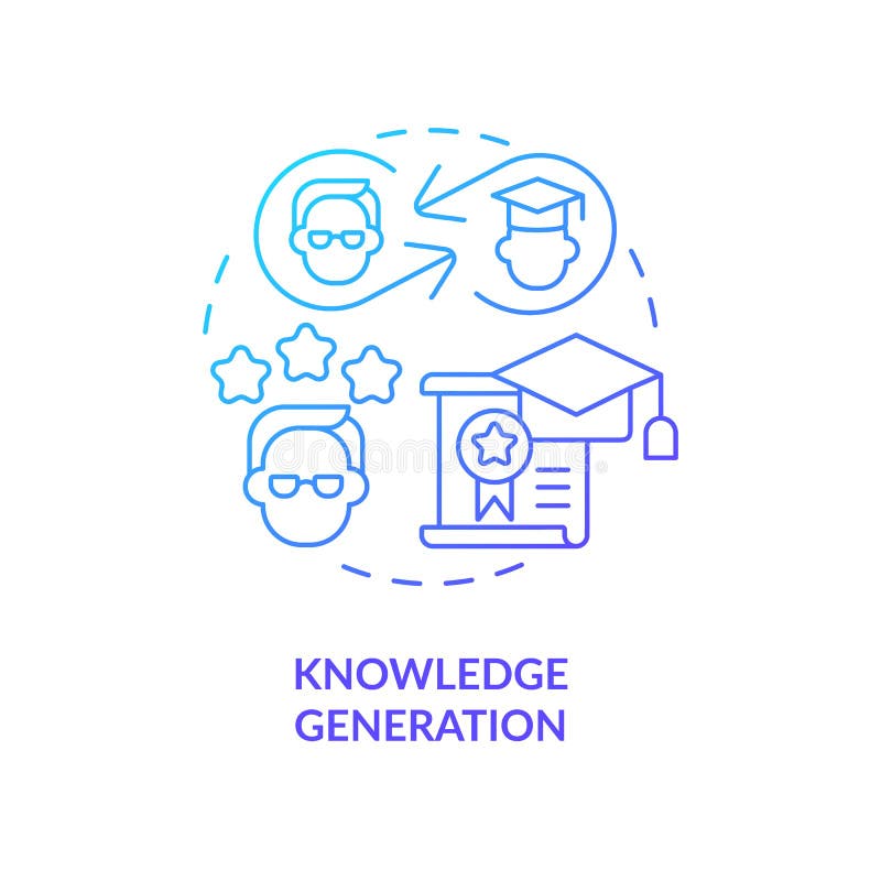 Knowledge Generation Blue Gradient Concept Icon Stock Vector - Illustration of support ...