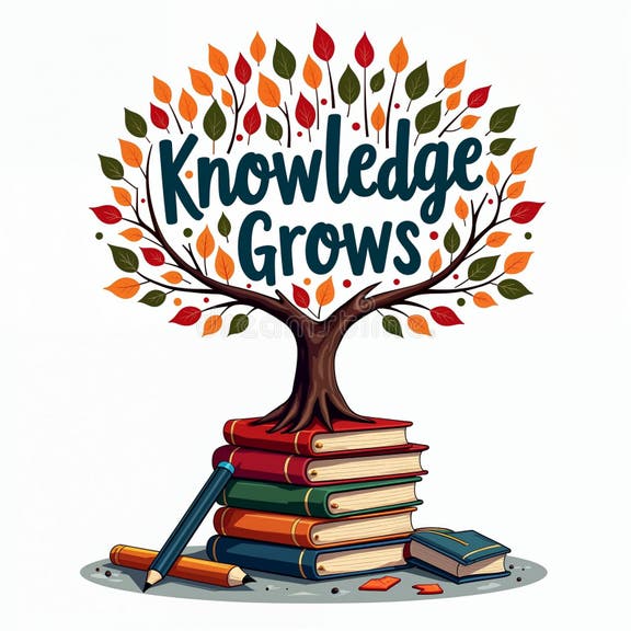 Knowledge Grows T-Shirt Design Stock Illustration - Illustration of ...