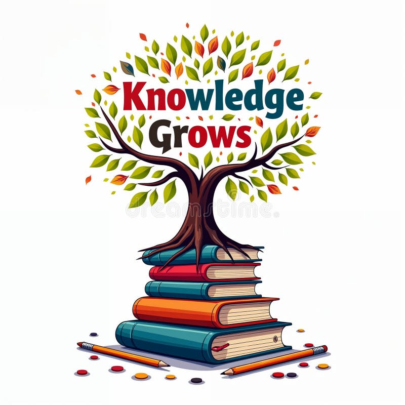 Knowledge Grows T-Shirt Design Stock Illustration - Illustration of ...