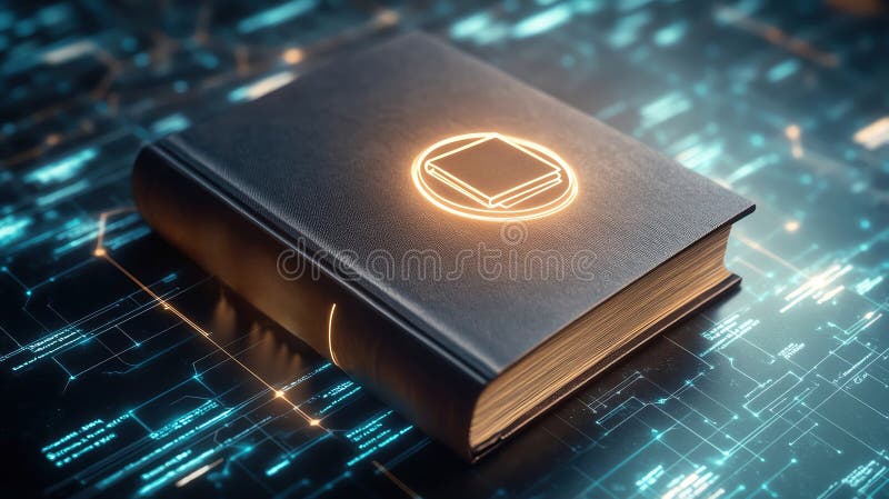 Knowledge Growth through Digital Education Visualized As Glowing Book ...
