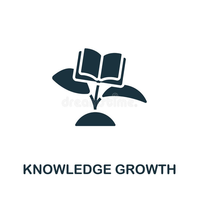 Knowledge Growth Icon. Monochrome Simple Human Productivity Icon for ...