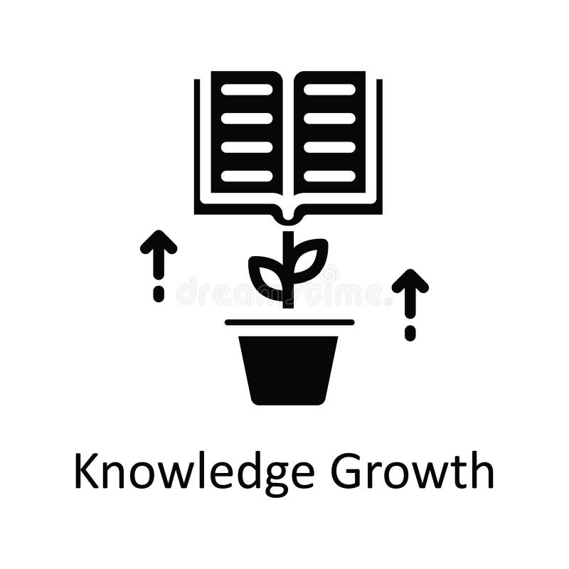 Knowledge Growth Vector Solid Icon Design Illustration. Educational ...