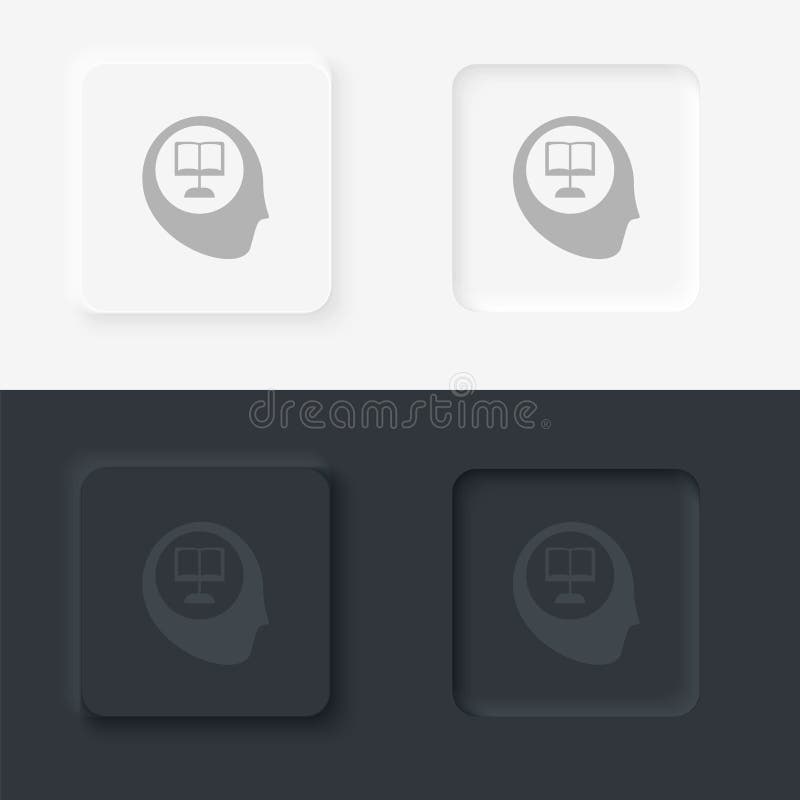 Knowledge, Human, Reader, Science, Neomorphism Style, Vector Icon with ...