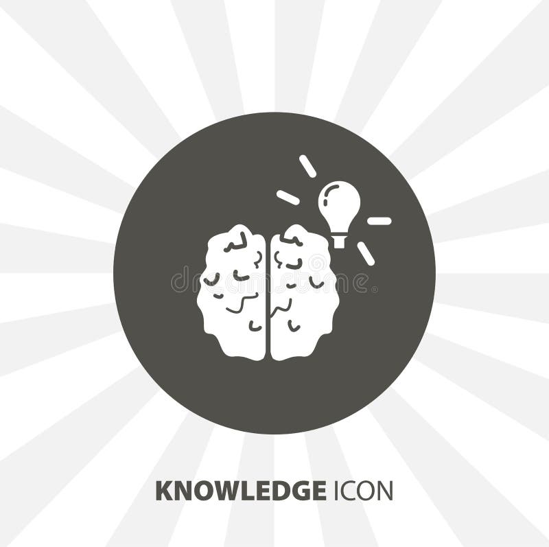 Knowledge Icon. Brain with Bulb Isolated Icon. Education Design Element ...