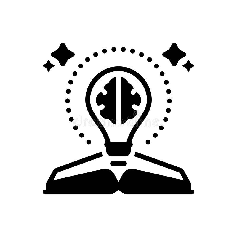 Black Solid Icon for Knowledge, Knowing and Education Stock Vector ...