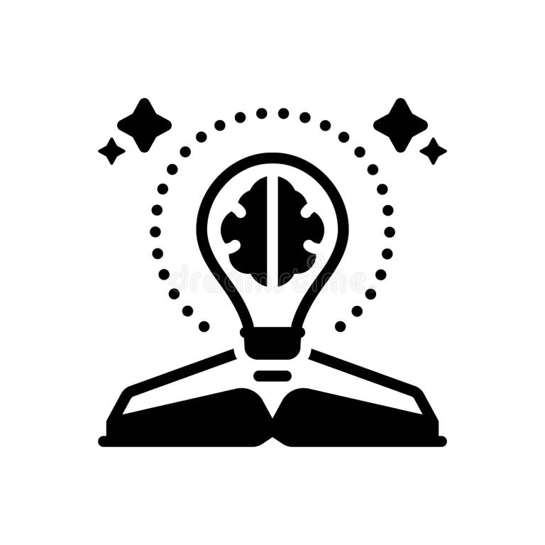Black Solid Icon for Knowledge, Knowing and Education Stock Vector ...