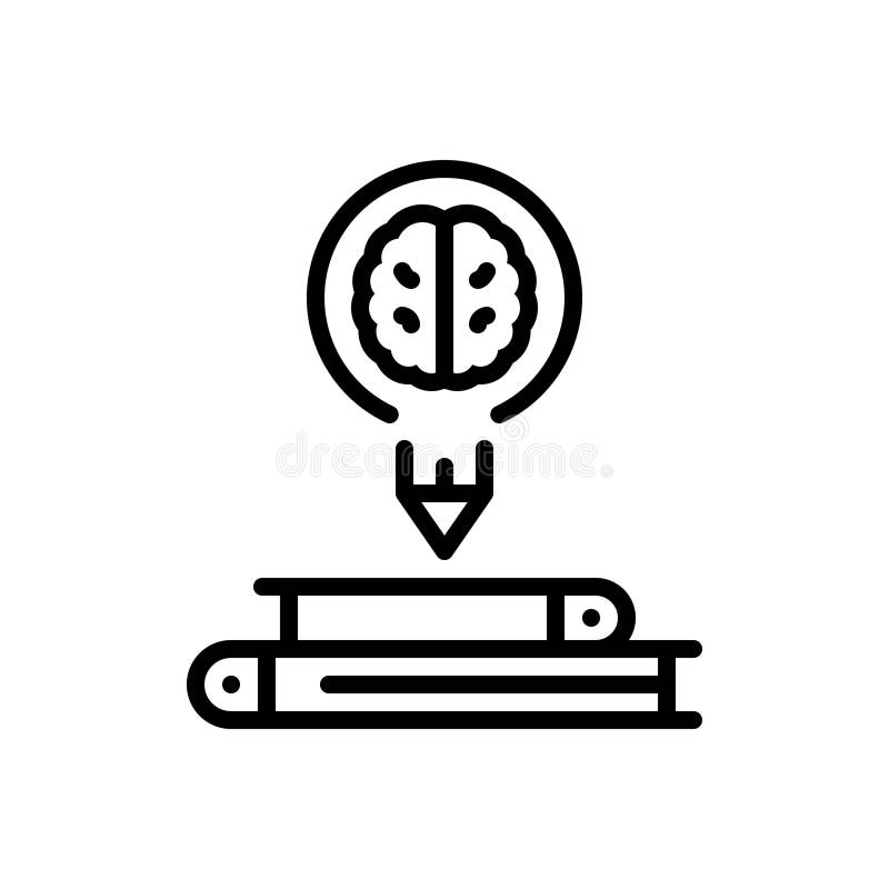 Black Line Icon for Knowledge, Knowing and Skill Stock Vector ...
