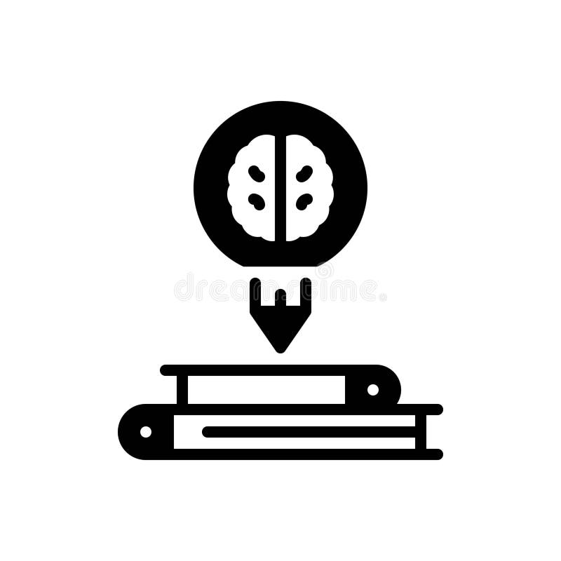 Black Solid Icon for Knowledge, Knowing and Skill Stock Illustration ...