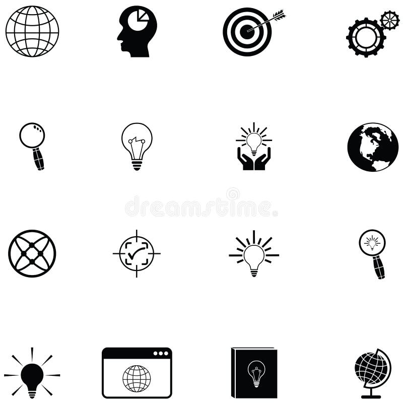 Knowledge icon set stock vector. Illustration of creative - 107349595