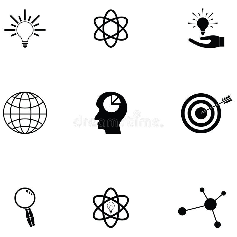 Knowledge icon set stock vector. Illustration of mind - 140260075