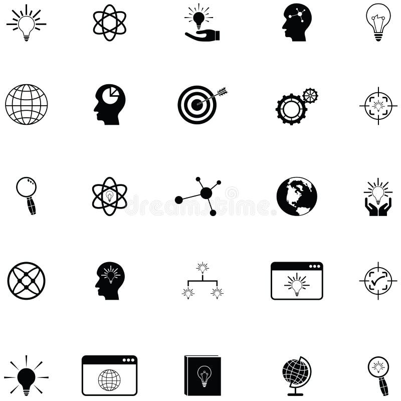 Knowledge icon set stock vector. Illustration of vector - 140260090