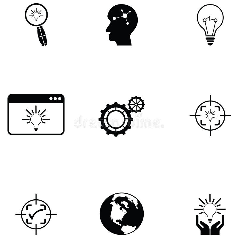Knowledge icon set stock vector. Illustration of idea - 107349495