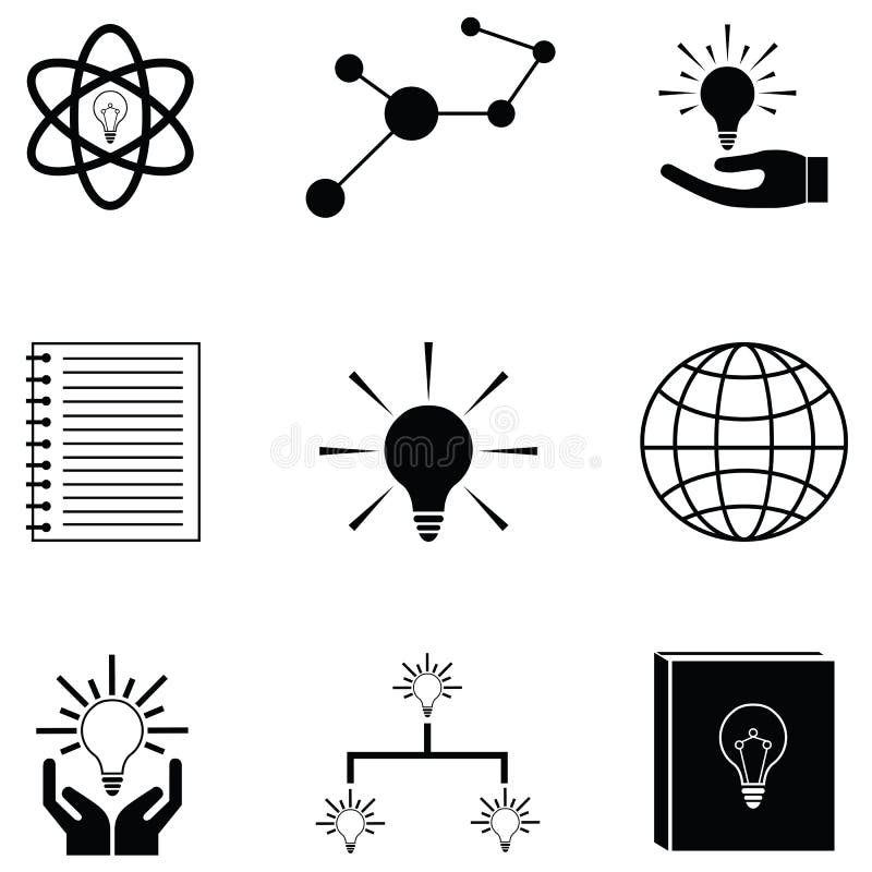 Knowledge icon set stock vector. Illustration of vector - 107349589