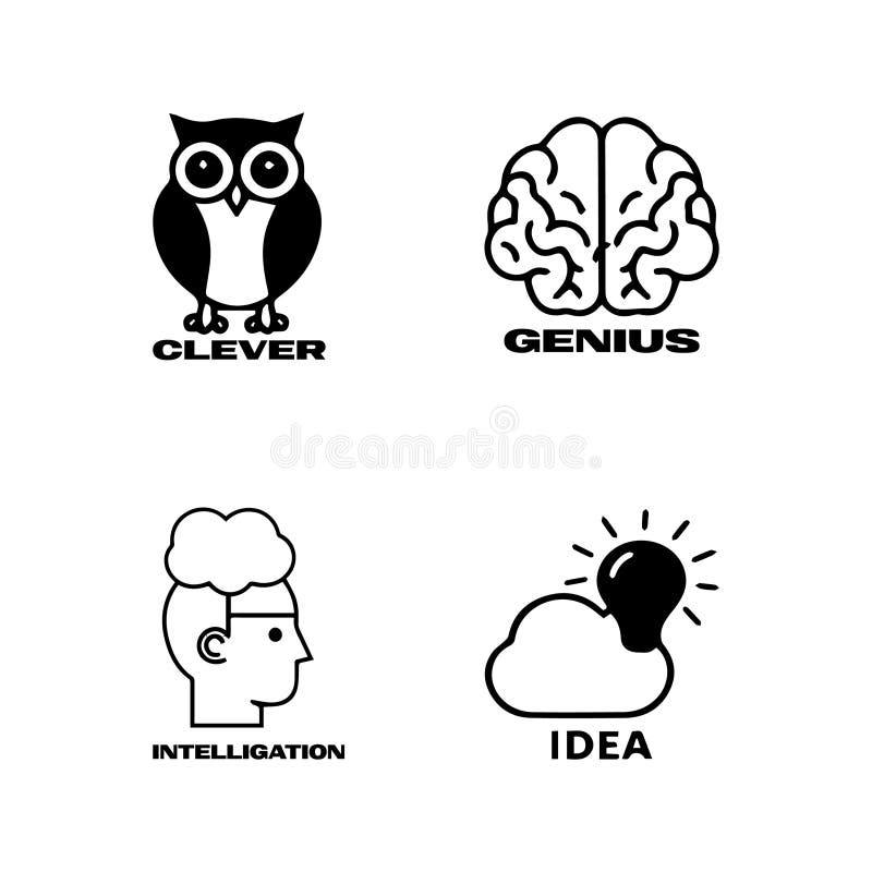 A Knowledge Icon Set, Silhouette Vector Illustration Stock Illustration ...