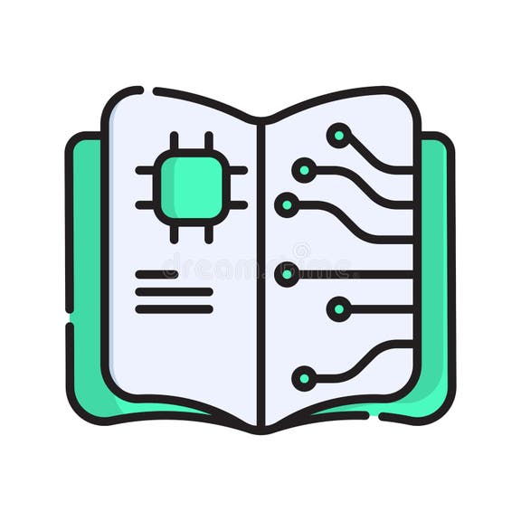 Knowledge Icon Vector Illustration. Flat Outline Cartoon. Artificial ...