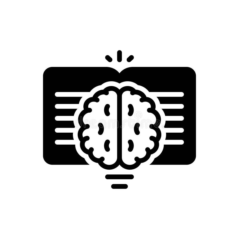 Black Solid Icon for Knowledge, Wisdom and Intellect Stock Illustration ...