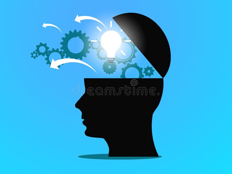 Knowledge or Ideas Sharing between Two People Head Stock Photo - Image ...