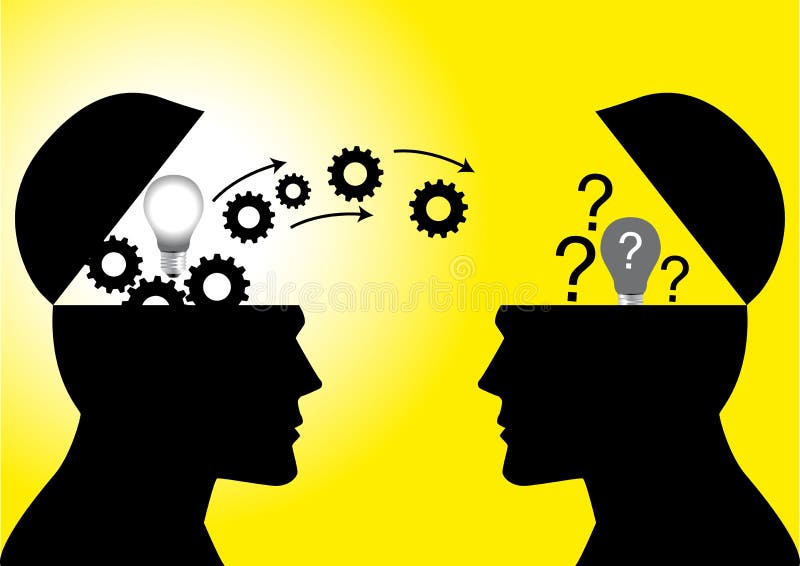 Knowledge or Ideas Transfer Stock Vector - Illustration of gear ...