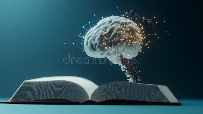Knowledge Illuminated Brain and Book Brain Book Learning Knowledge ...