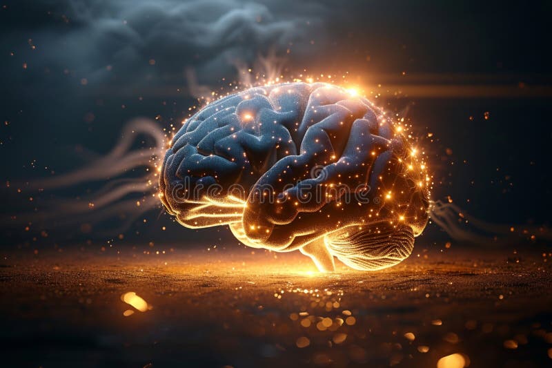 Knowledge Illumination Light Beam Symbolizes the Brain Receiving ...