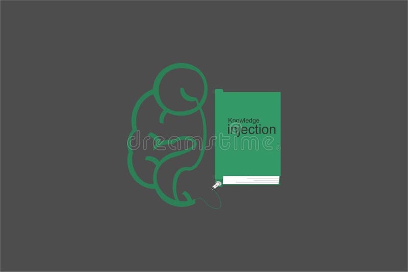 Knowledge injection stock vector. Illustration of book - 107361839