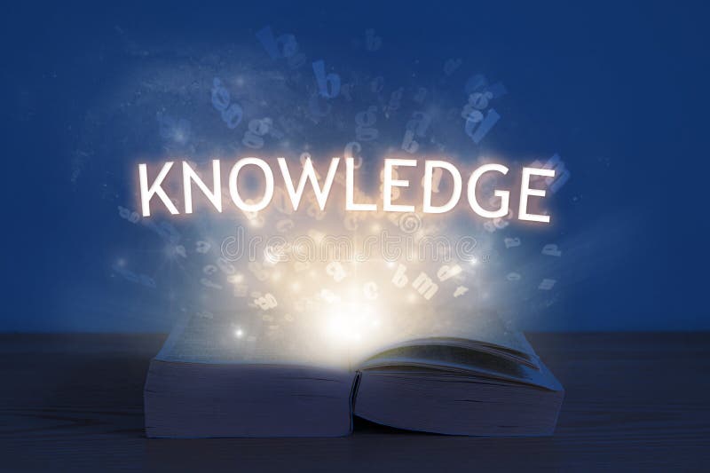 Knowledge Inscription. Light Coming from Open Book with Word Knowledge ... Knowledge Inscription. Light Coming from Open Book with Word Knowledge ...