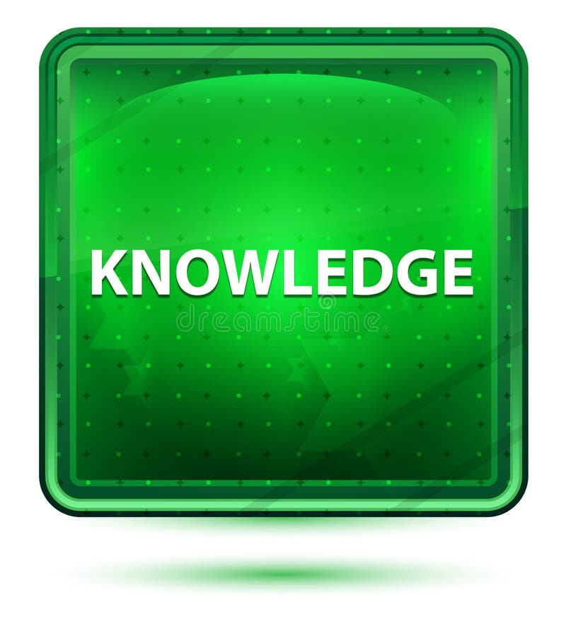 Knowledge Neon Light Green Square Button Stock Illustration ...