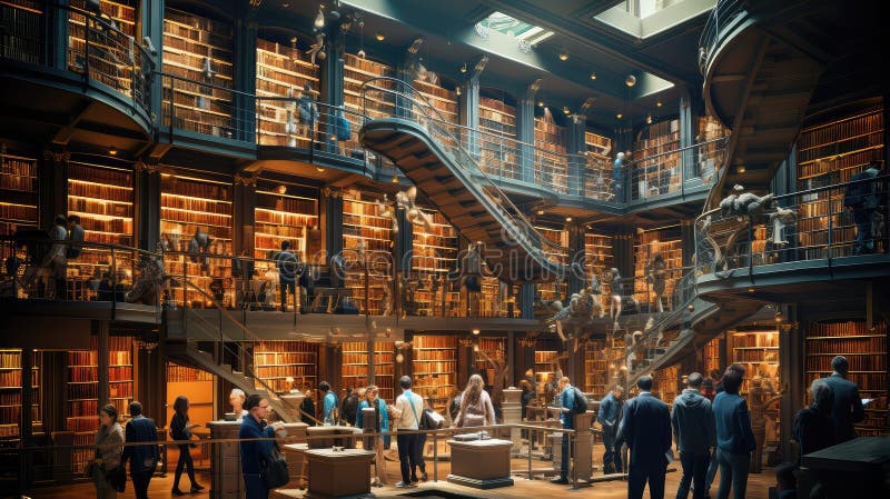 Knowledge library network stock illustration. Illustration of database ...