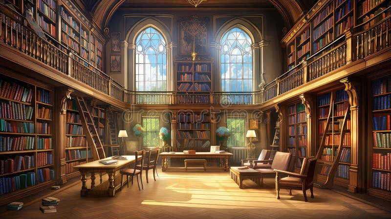 Knowledge library poster stock illustration. Illustration of reference ...