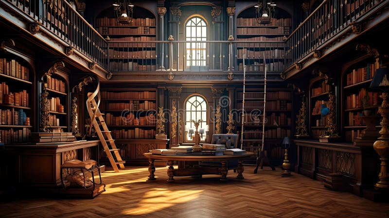 Knowledge library room stock illustration. Illustration of reference ...