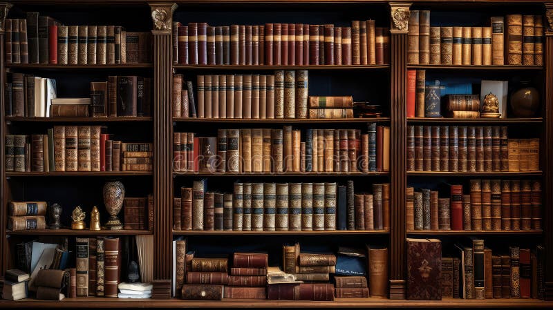 Knowledge library shelf stock illustration. Illustration of classics ...