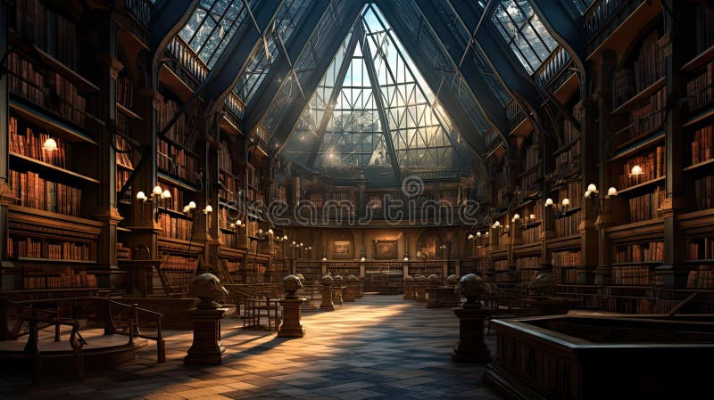 Knowledge library triangle stock illustration. Illustration of archives ...