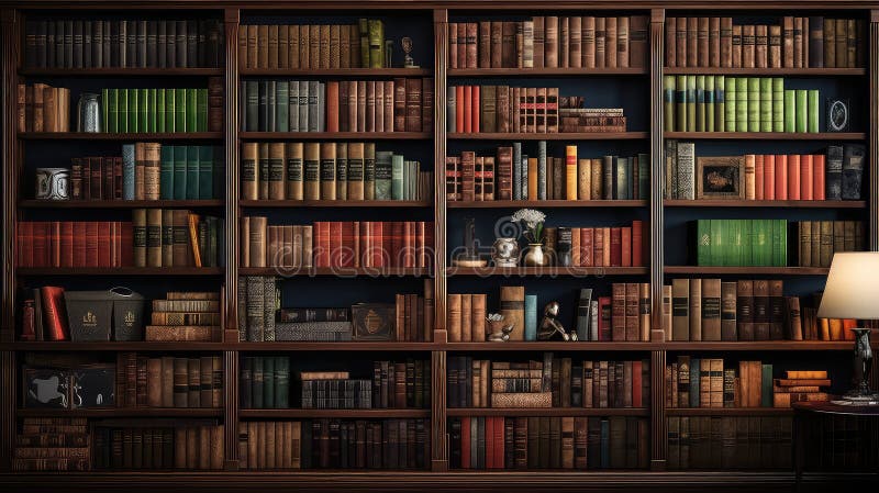 Knowledge library wall stock illustration. Illustration of information ...