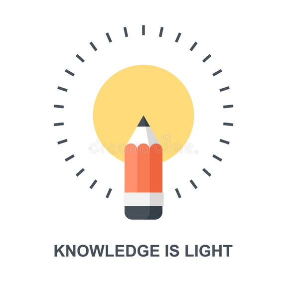 Knowledge is Light Flat Icon Design Concept Stock Vector - Illustration of icon, process: 364382681