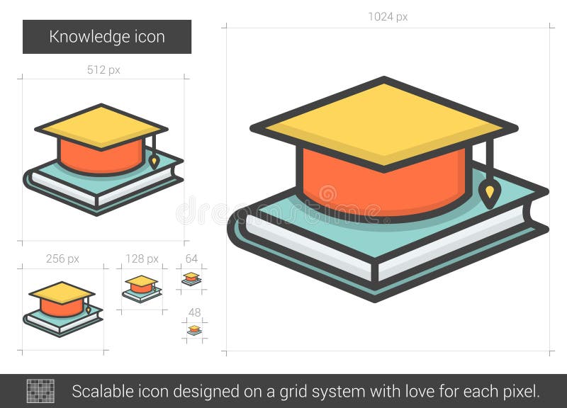 Knowledge line icon. stock vector. Illustration of educate - 85918628