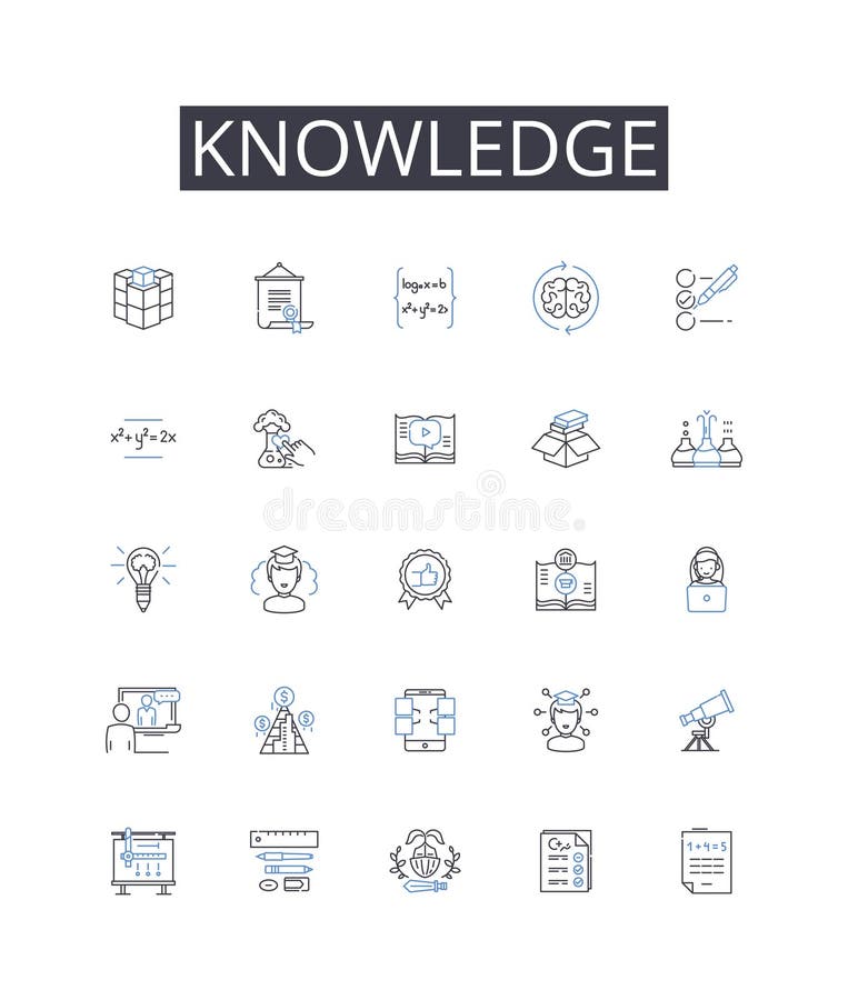 Knowledge Line Icons Collection. Learning, Growth, Development ...