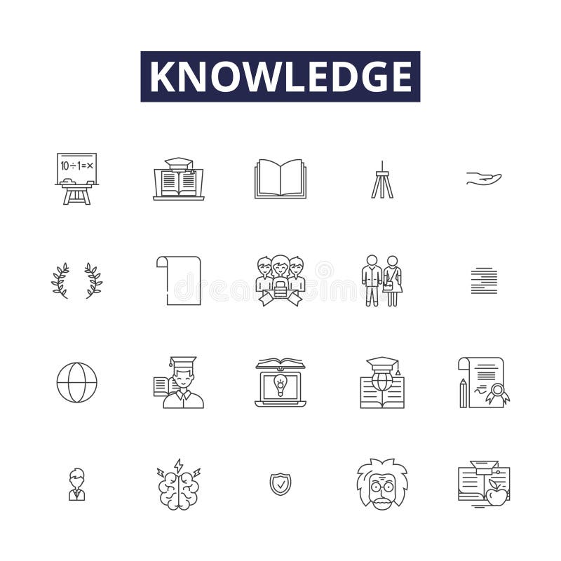 Knowledge Line Vector Icons and Signs. Insight, Education, Wisdom ...