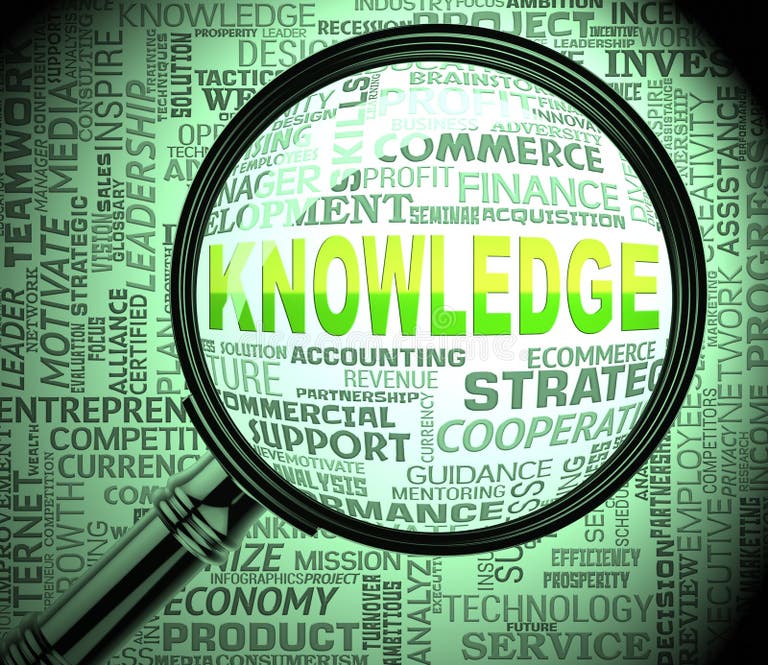 Knowledge Magnifier Indicates Searching Wisdom 3d Rendering Stock ...