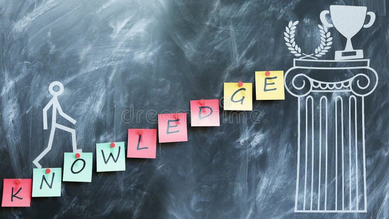 Knowledge Make Steps To Success Stock Illustration - Illustration of ...