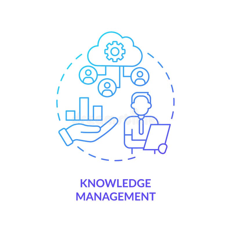 Knowledge Management Blue Gradient Concept Icon Stock Vector ...