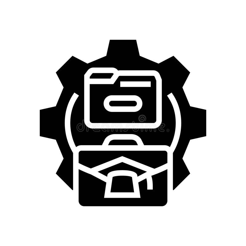 Knowledge Management Business Process Glyph Icon Vector Illustration ...